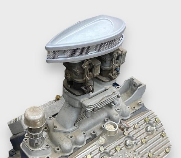 Teardrop 2x2 cast aluminum air cleaner housing 4 3/4" carb center ...